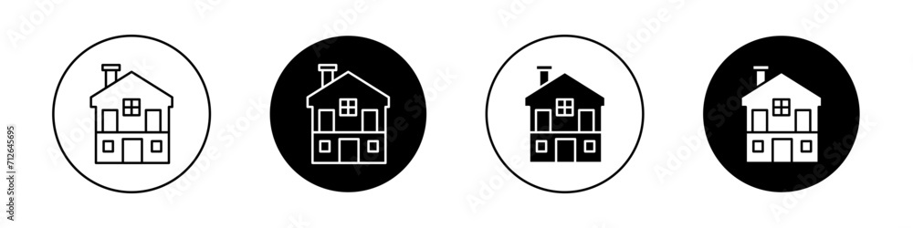 Modular house icon set. Home Building Construction vector symbol in a ...