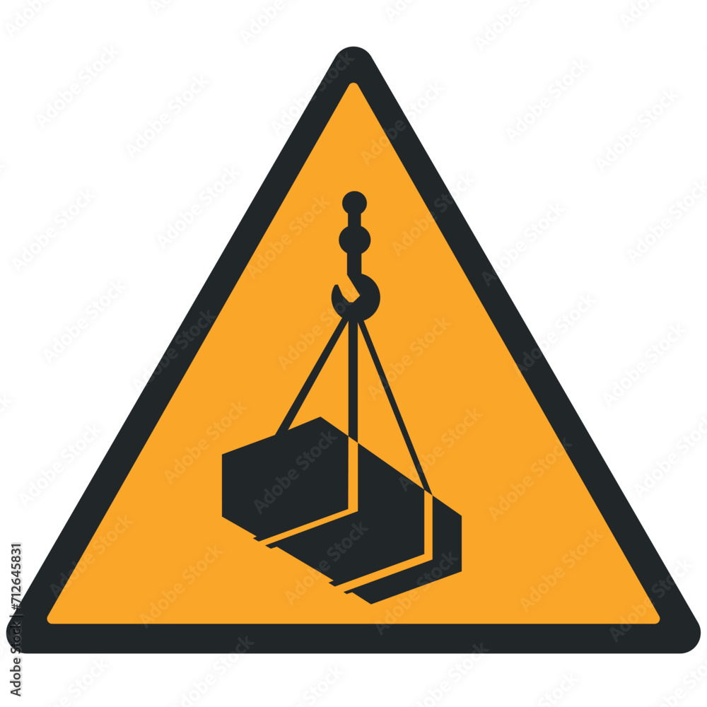 WARNING PICTOGRAM, SUSPENDED LOAD ISO 7010 - W015, VECTOR Stock Vector ...