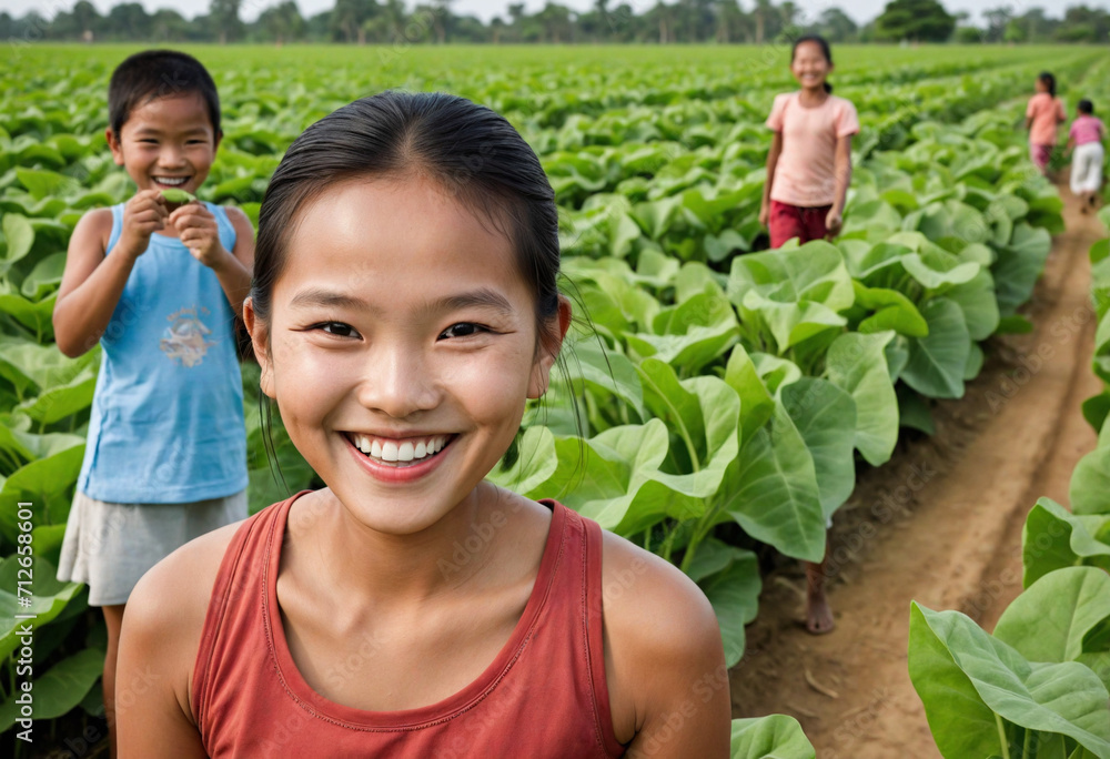 Happy children playing in a gym in Burma, smiling as they work in local ...
