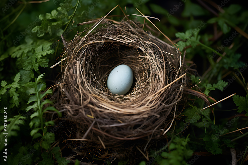 egg nest, birds nest with a coloorful egg, eggs, birds egg, bird laying ...
