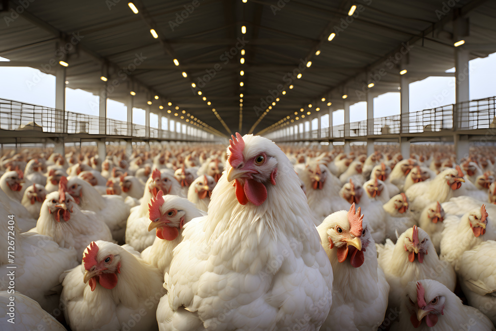 Big modern mass production chicken farm, modern chicken farm, meat ...