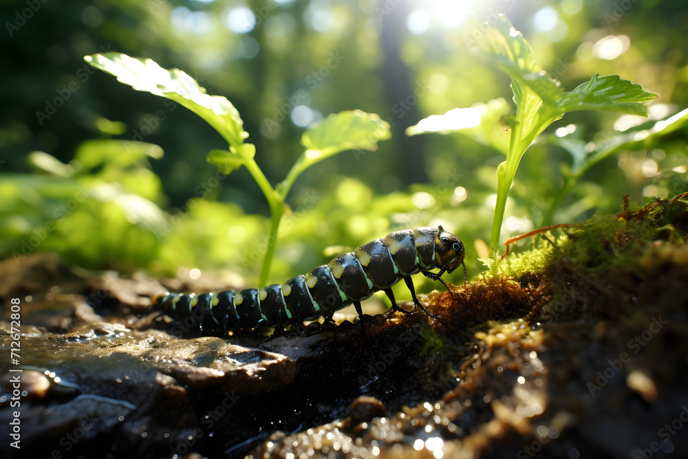 caterpillar in the wild, clean close up photo of a caterpillar Stock ...