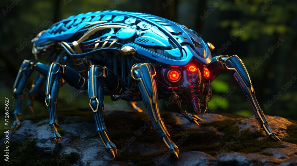 Alien mantis beetle beautiful armor black surface illustration image Ai ...