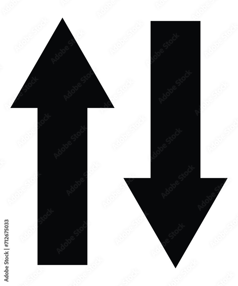 Up and down arrow vector isolated, Rounded mini arrows, up-down icon. A ...