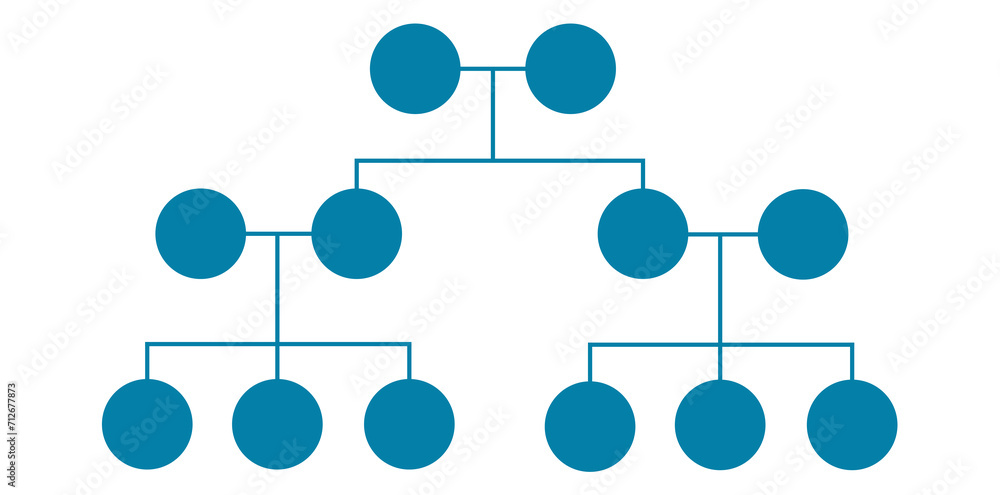 History Of Family Represented in Flowchart Icon, Flat Organizational ...