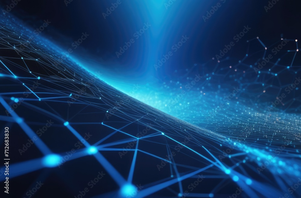 Abstract blue background of digital data. The structure of the network ...