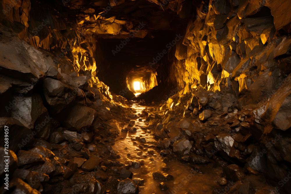 Foto de Gold mine full of gold, old gold mine, gold bars, left behind ...