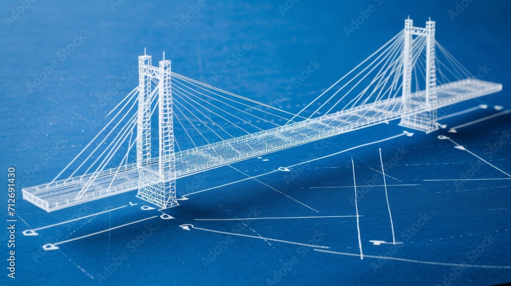technical diagram of the bridge Stock Illustration | Adobe Stock
