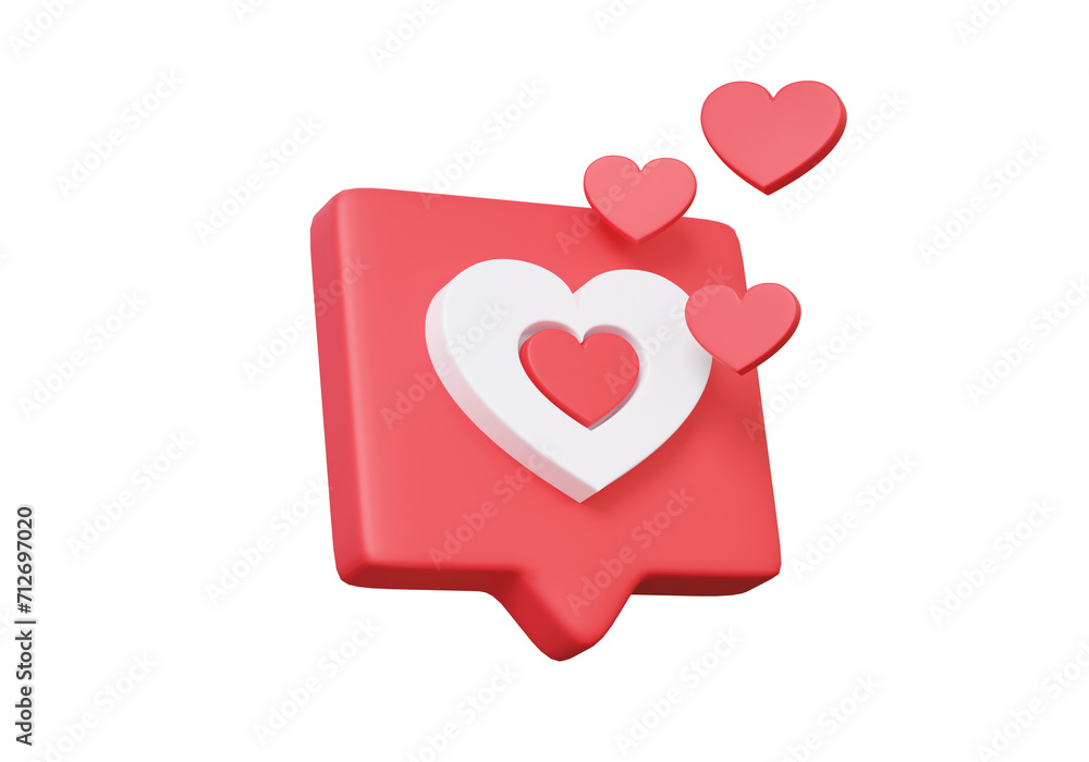 Bubble heart chat symbol icon floating on isolated background. social ...