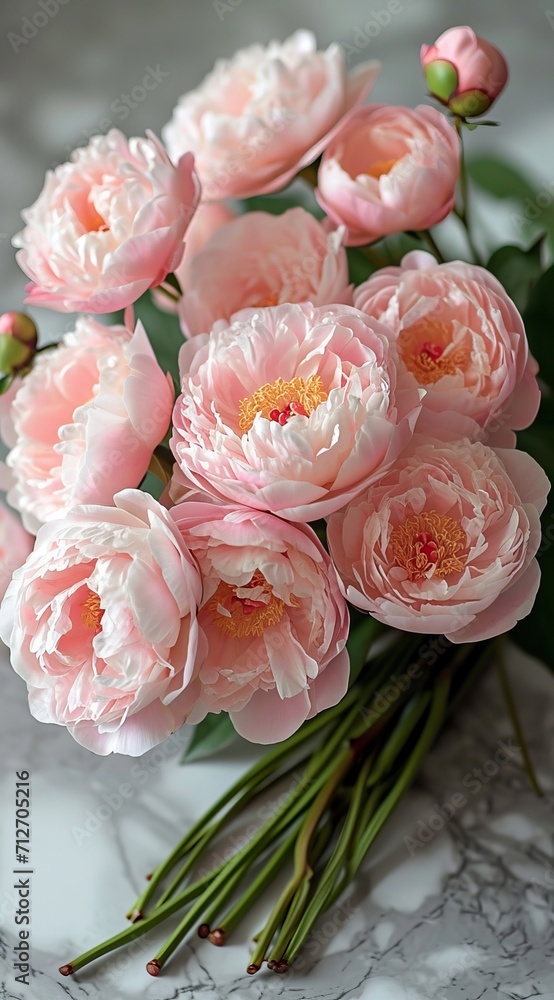 peonies, pattern, spring desktop wallpaper, interior painting Stock ...