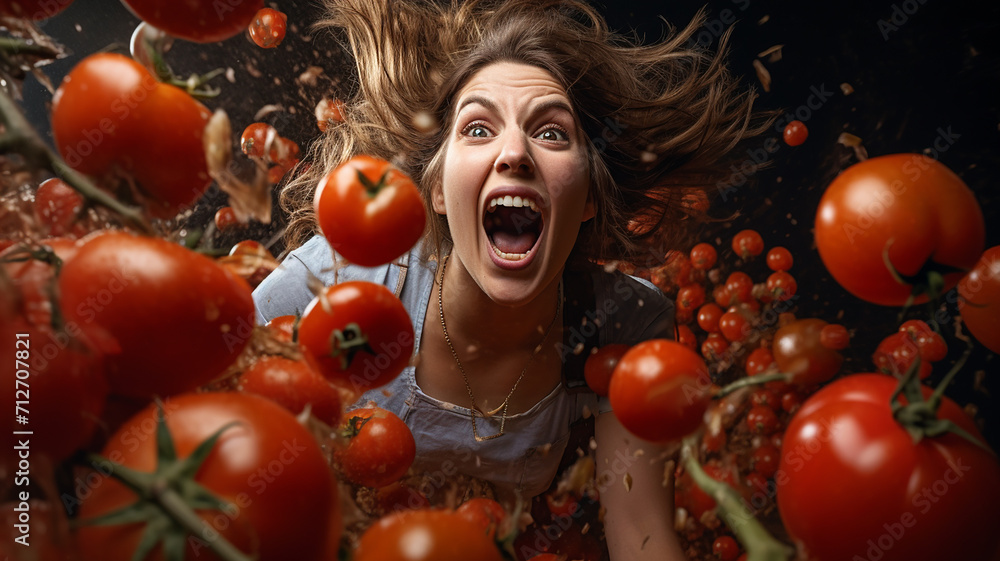 Women Transforming into Tomato Warriors at La Tomatina I Stock Photo ...