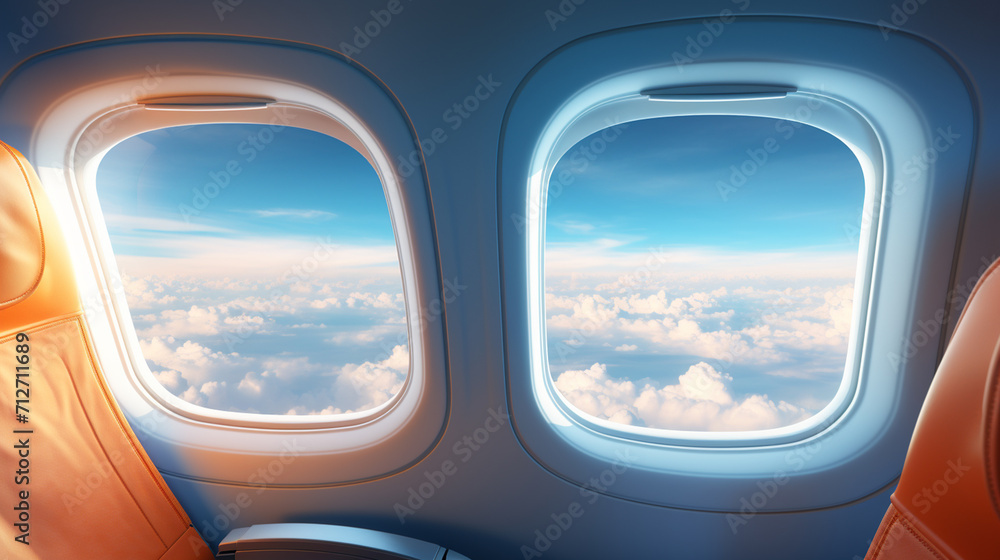 realistic photo , View looking through an airplane window ,airplane ...