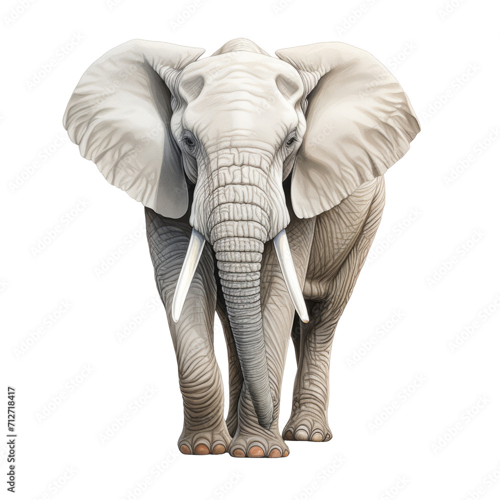 High-Resolution Realistic Elephant Illustration Isolated on Transparent ...