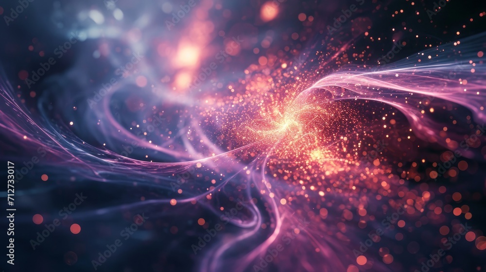 Quantum Entanglement concept with particles and energy flow, entangled ...