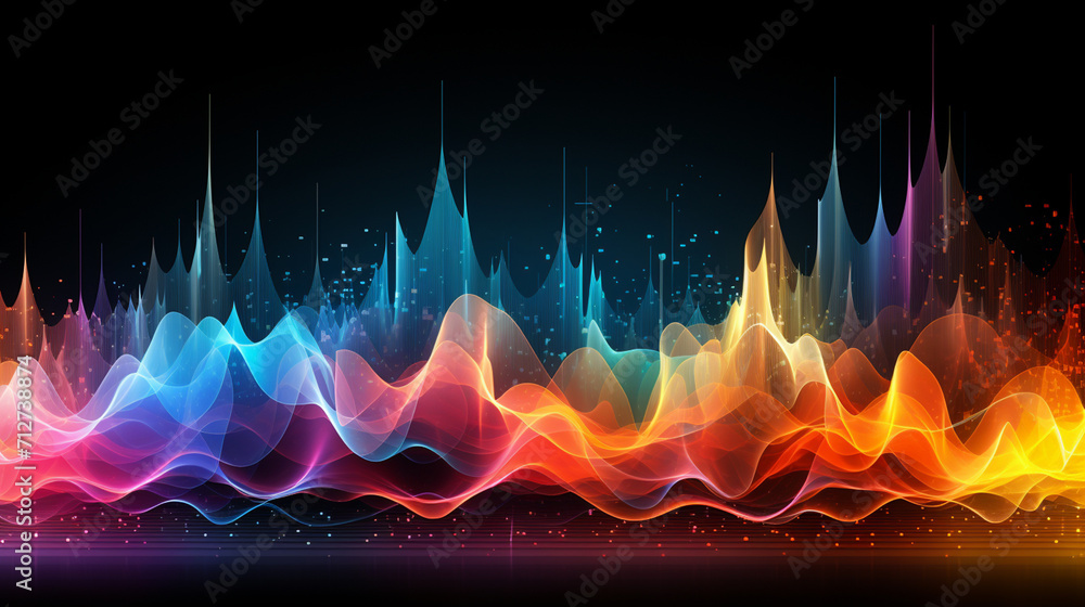 Sound wave Multi colored sound wave background , Generate AI Stock ...