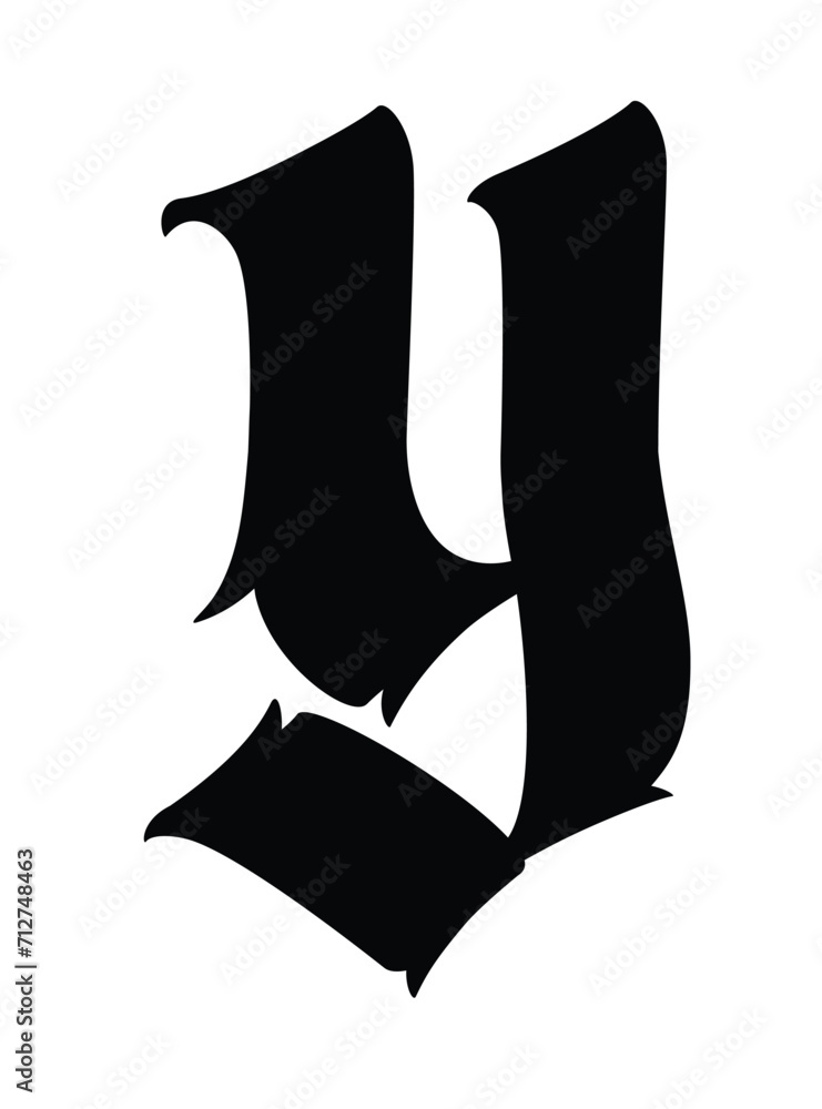 Letter, in the Gothic style. Vector. Alphabet. Calligraphy and ...