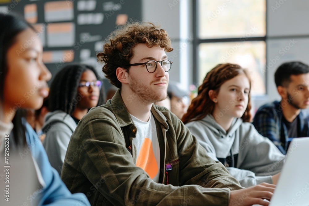 Knowledgeable Teacher Giving a Lecture About Software Engineering to a ...