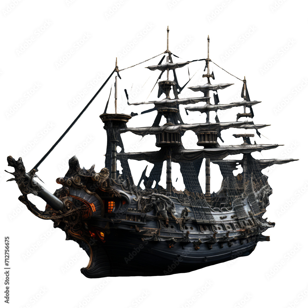 High-Resolution Full Body Ship Illustration on Transparent Background ...