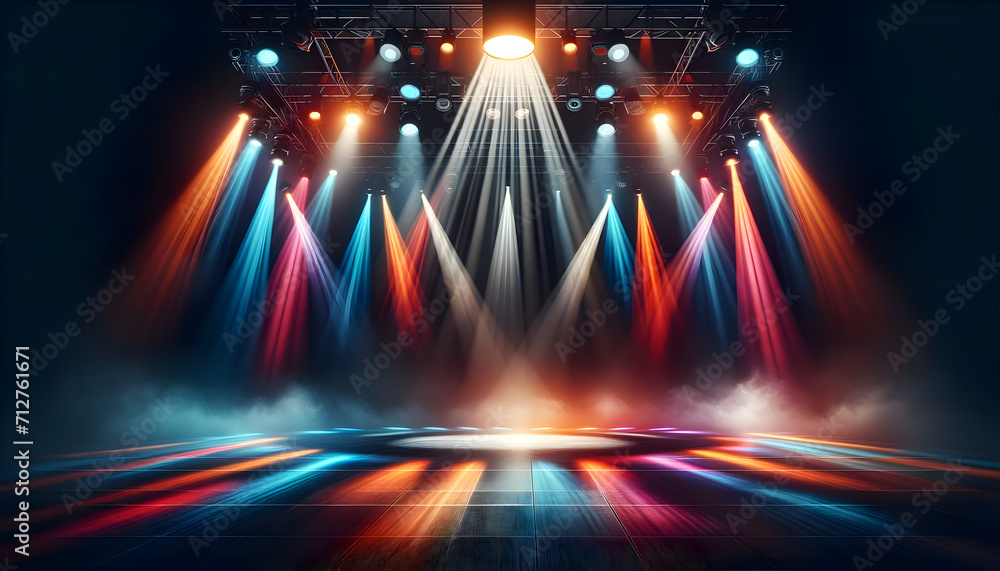 Modern dance stage light background with spotlight illuminated for ...