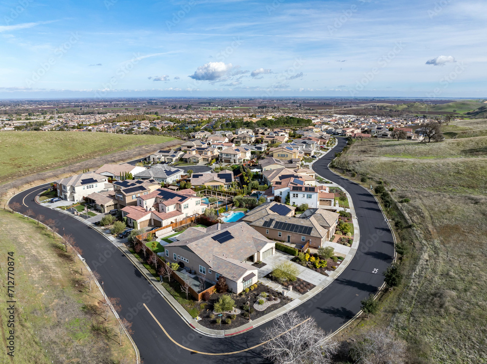 Aerial Photographs of an affluent community in California with ...