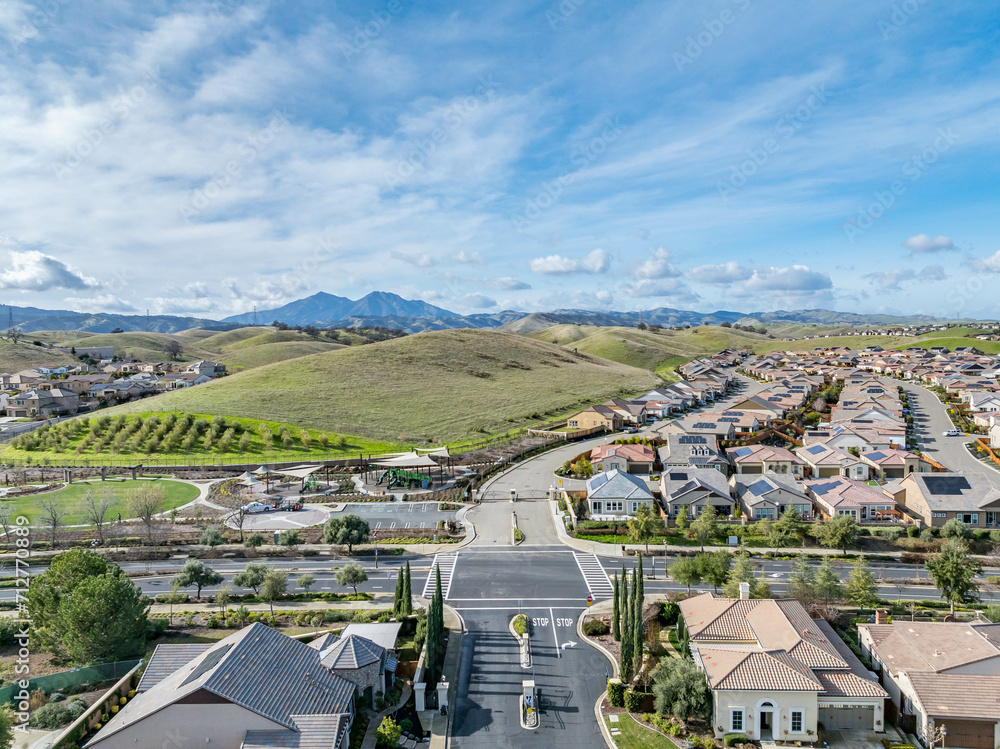 Aerial Photographs of an affluent community in California with ...