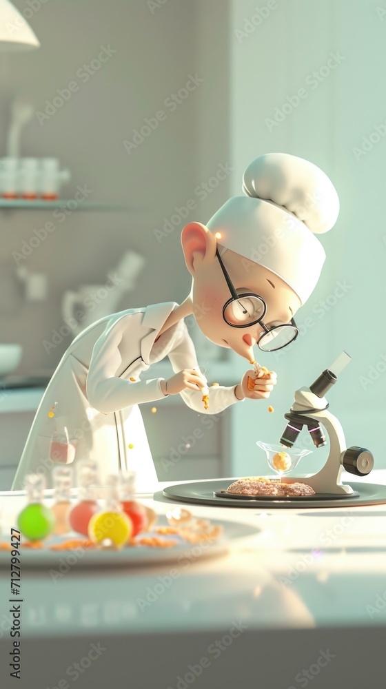 Cartoon digital avatars of Molecular Gastronomist wearing a lab coat ...