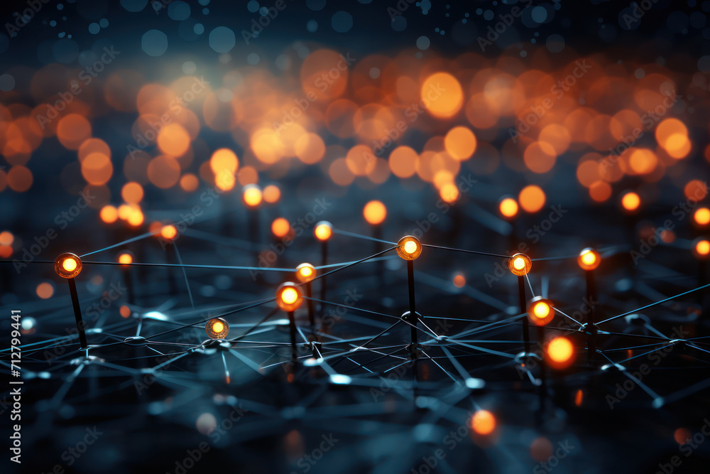 Glowing nodes connected by digital threads, illustrating the ...