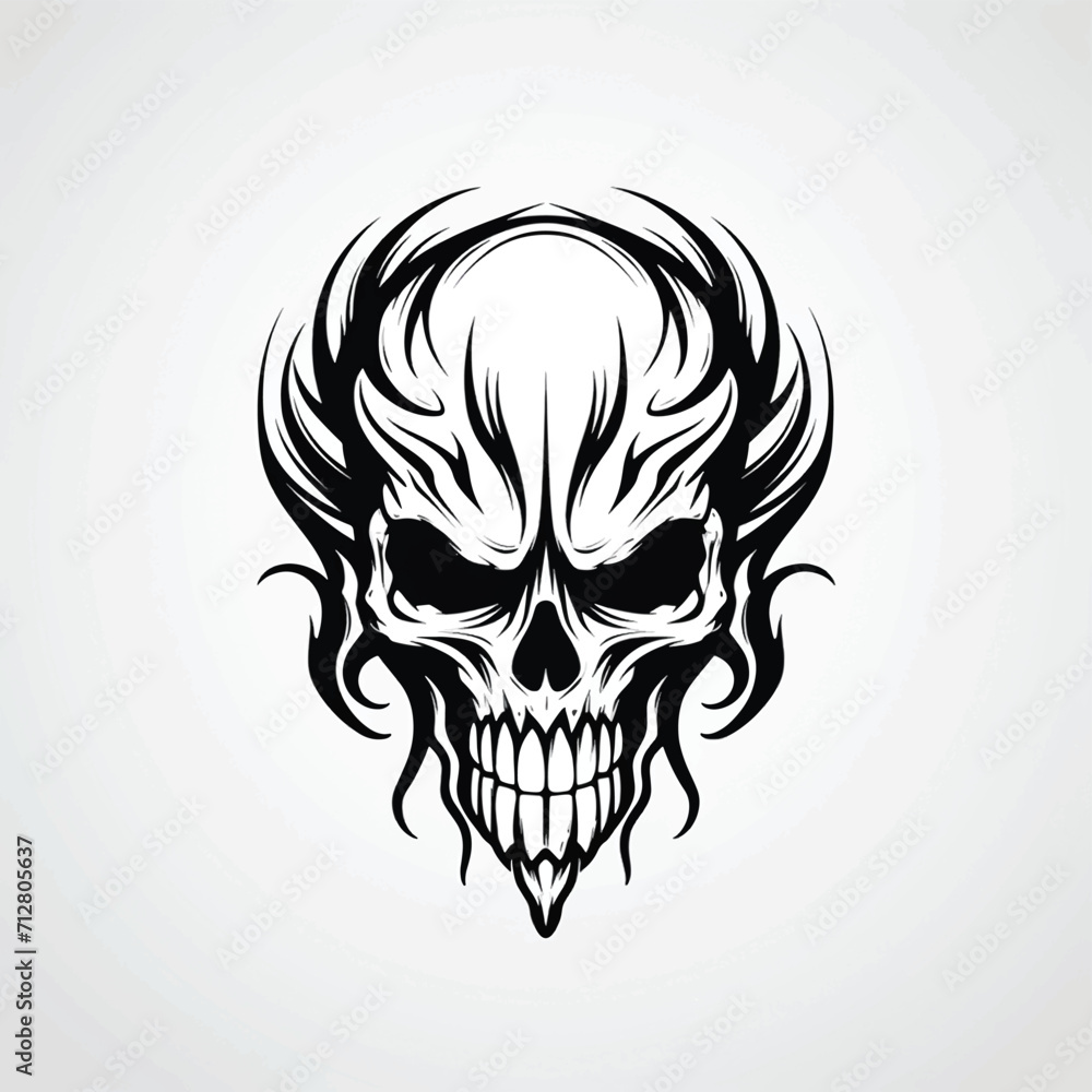 Style halloween bird skeleton snake skull nature hand drawing pointing ...