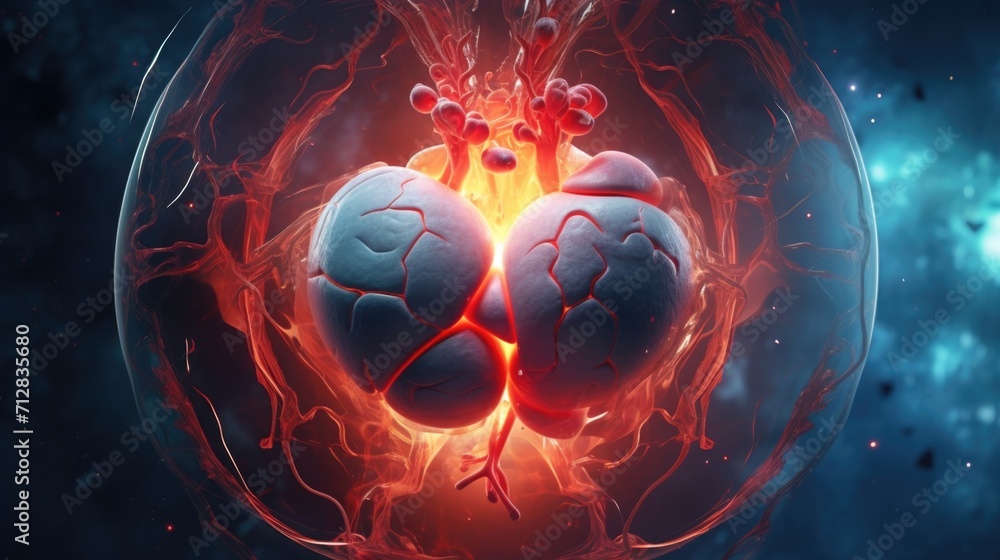 A detailed visual representation of a human embryos beating heart ...