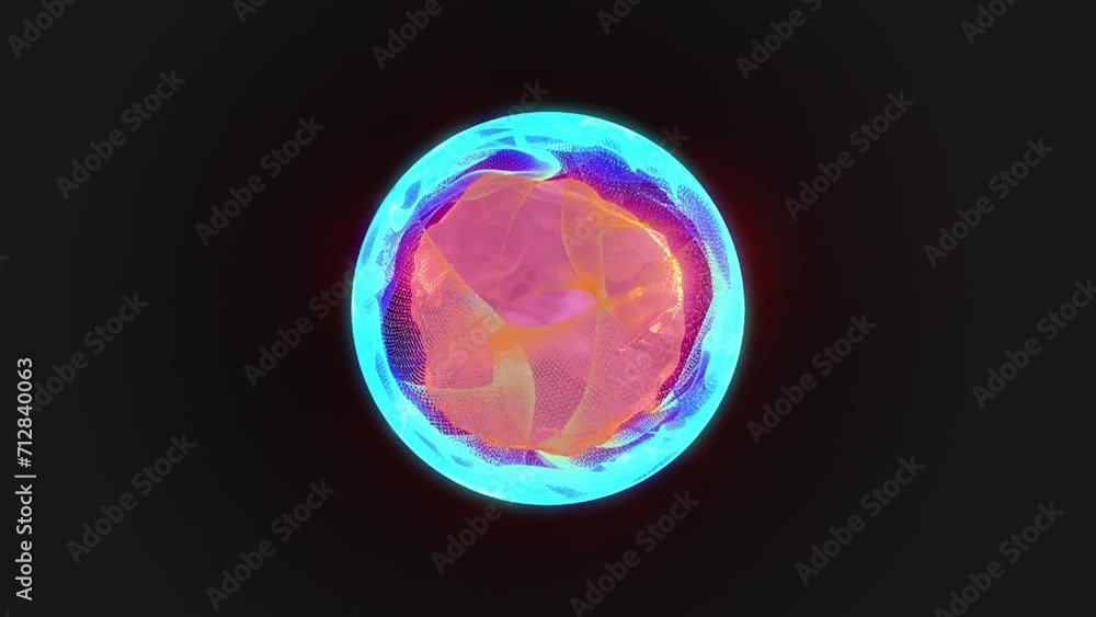 4k Abstract Light Sphere Glowing Background/ 4k animation of an ...