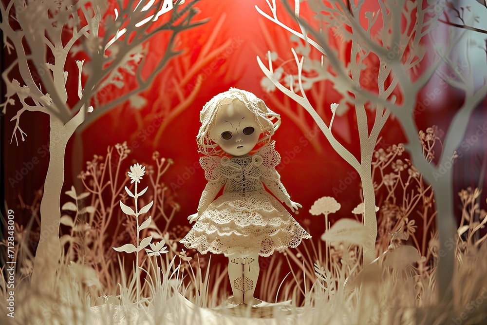 A haunted doll with cracked porcelain and a ghostly presence Old ...