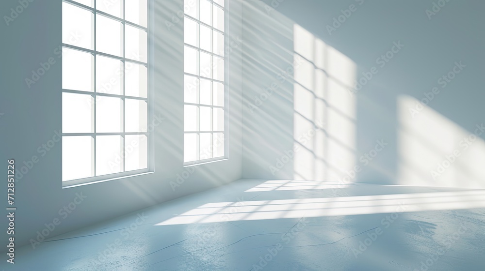 Realistic and minimalist blurred natural light windows, shadow overlay ...