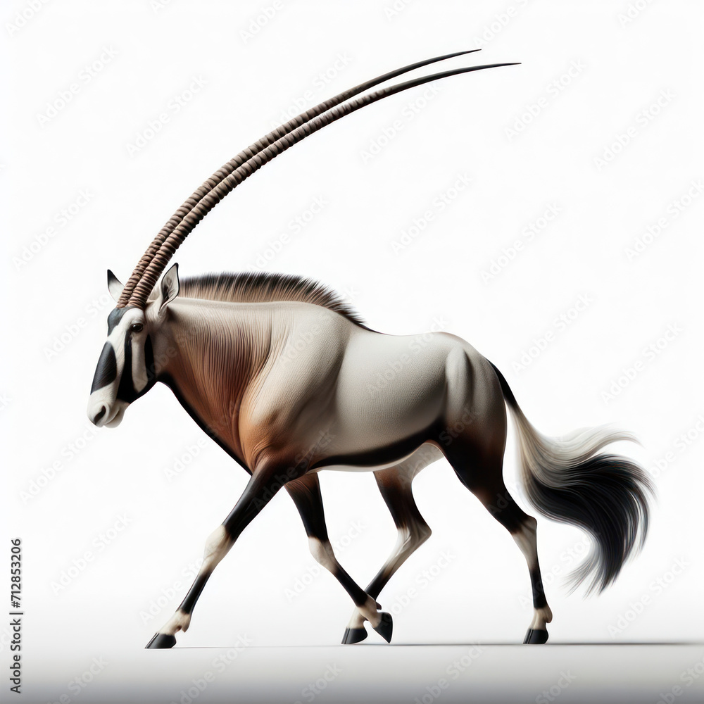 scimitar-horned oryx, White oryx (Oryx dammah), orix de cuernos de ...