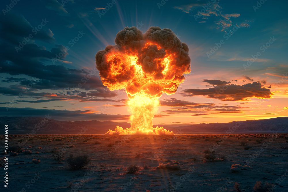 Atomic bomb explosion background, nuclear bomb explosion mushroom cloud ...