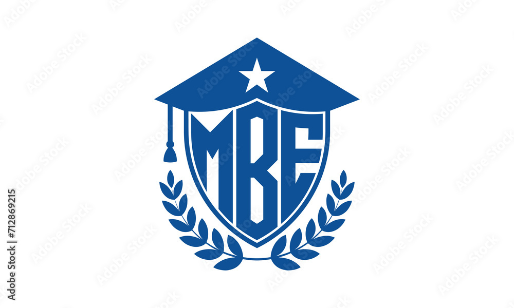 Vetor de MBE three letter iconic academic logo design vector template ...