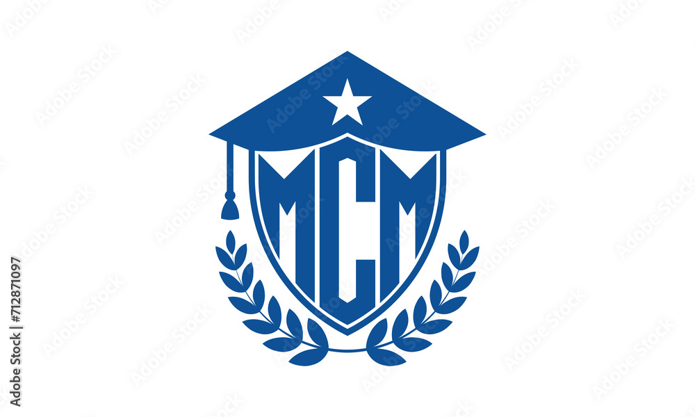 Vecteur Stock MCM three letter iconic academic logo design vector ...