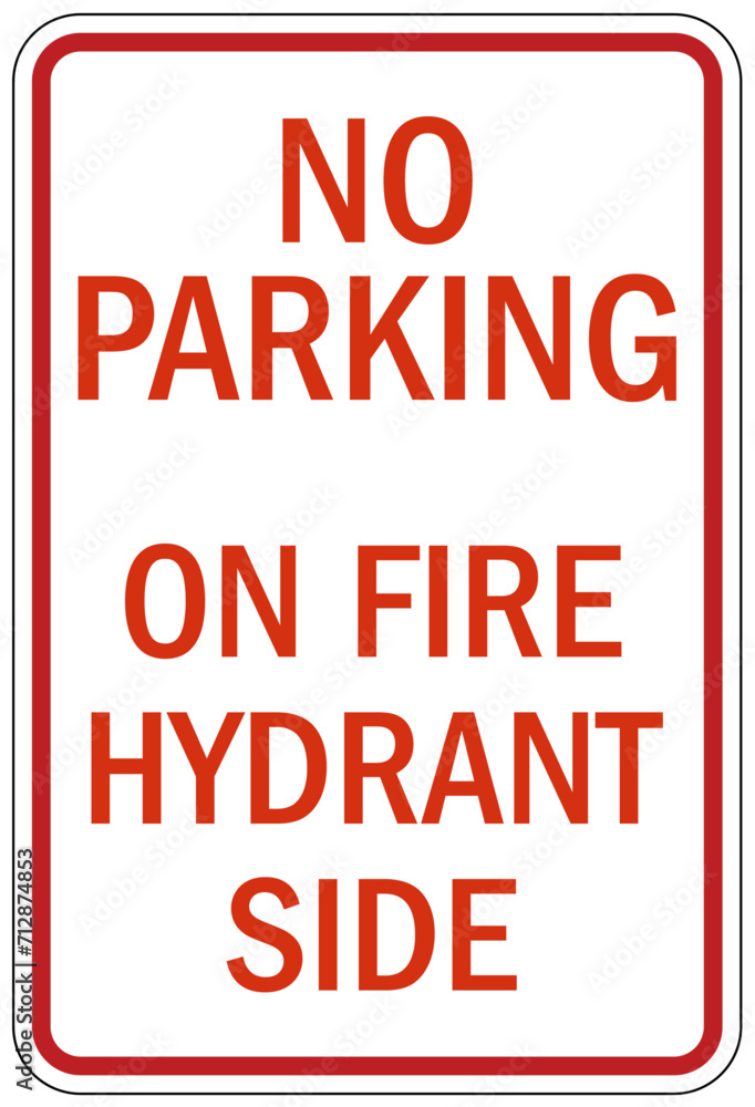 Fire hydrant sign no parking on fire hydrant side Stock Vector | Adobe ...