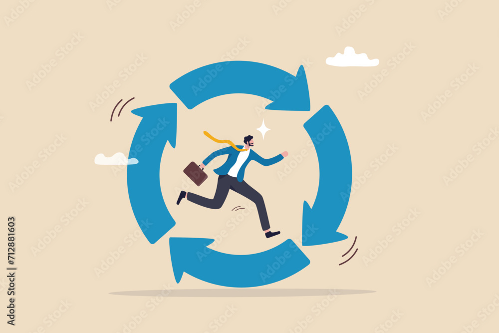 Poster Working habit, life cycle or daily routine behavior, agile ...