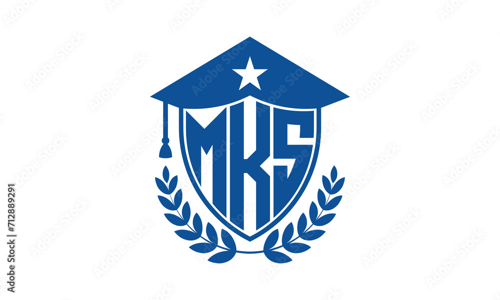 MKS three letter iconic academic logo design vector template. monogram ...