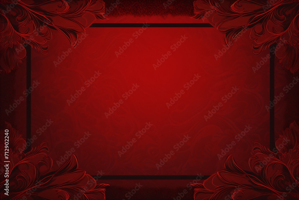 Red color card design with frames borders for greeting card, invitation ...