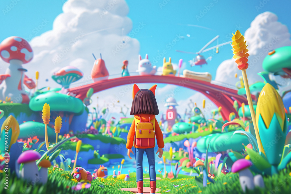 game character background 3d stylish wallpaper illustration Stock ...