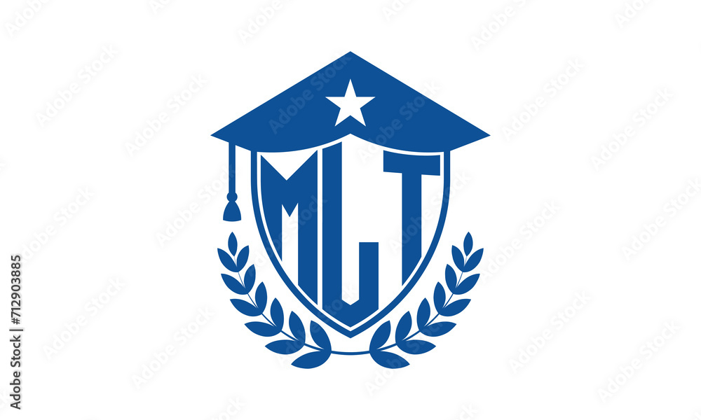 MLT three letter iconic academic logo design vector template. monogram ...