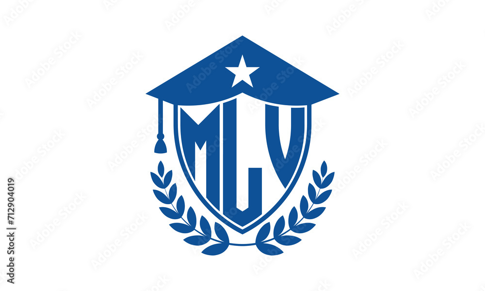 MLV three letter iconic academic logo design vector template. monogram ...