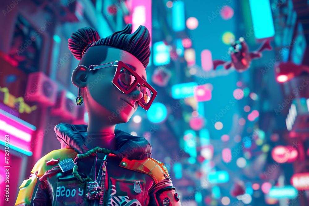 game character background 3d stylish wallpaper illustration Stock ...