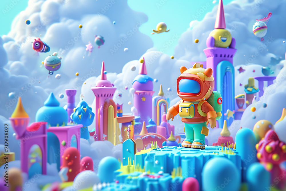 game character background 3d stylish wallpaper illustration Stock ...