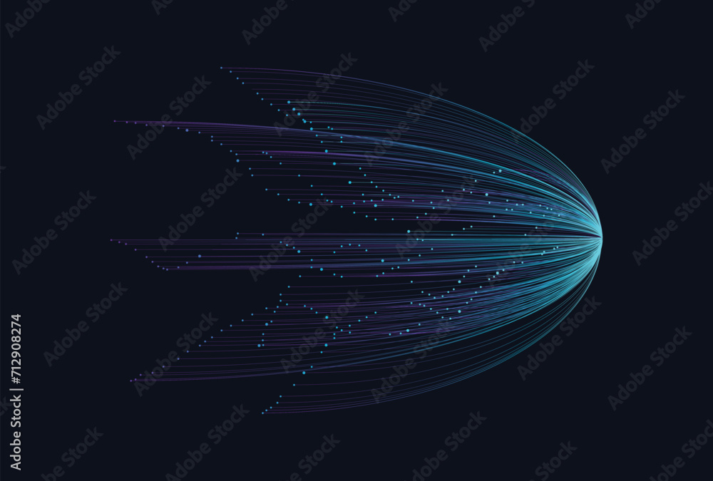 Wave lines flowing dynamic. Artificial intelligence deep learning ...