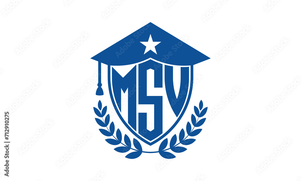 MSV three letter iconic academic logo design vector template. monogram ...