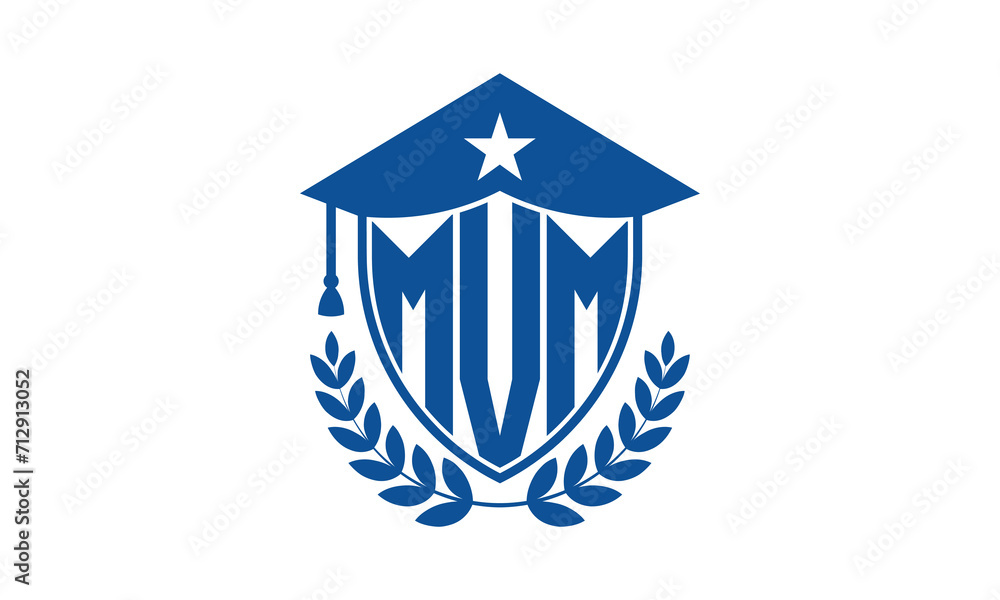MVM three letter iconic academic logo design vector template. monogram ...