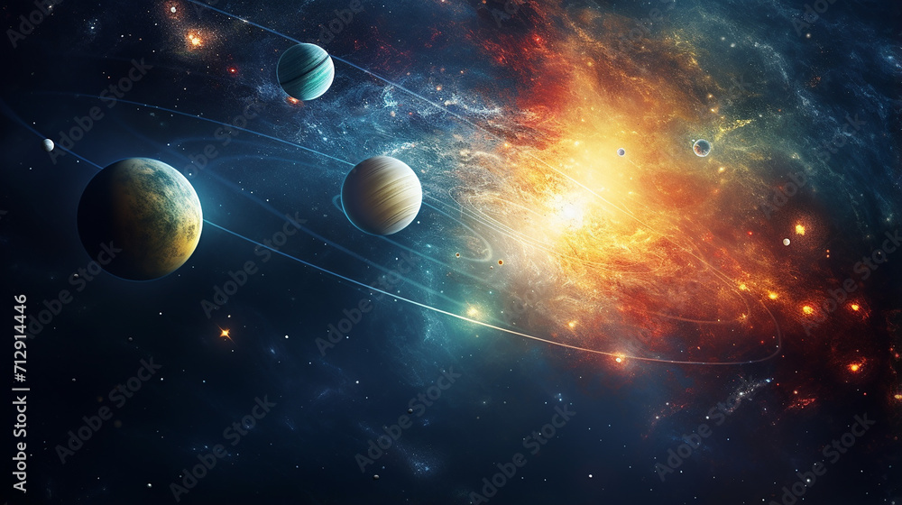 solar system planets mixed media created with generative ai technology ...
