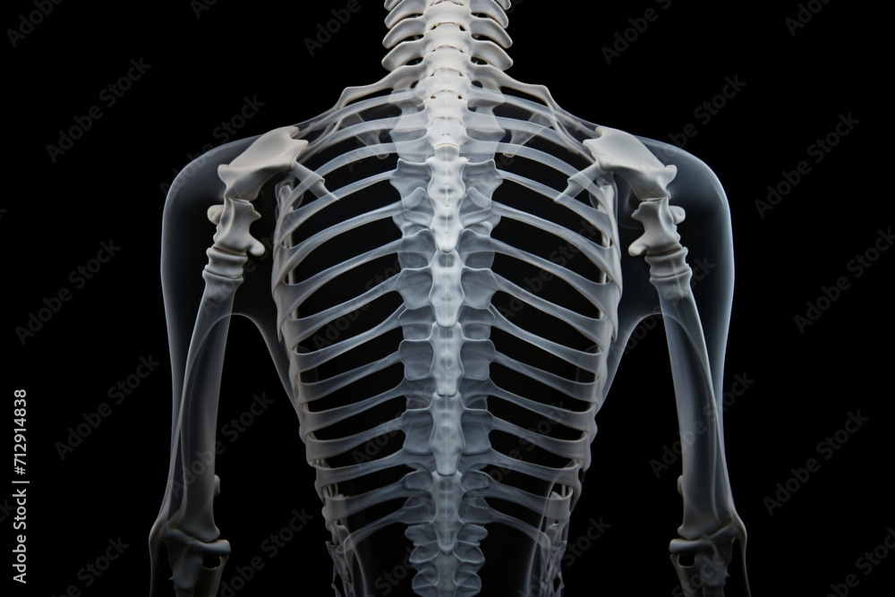 X-ray scan of the spinal cord and ribs Stock Illustration | Adobe Stock